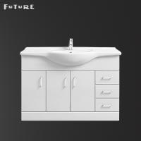 China 850*475*230mm Bathroom Wash Basin Cabinet White Freestanding Vanity Unit for sale