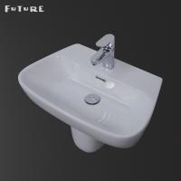 China 555*455*380mm Half Pedestal Wash Basin Compact Pedestal Sink for sale