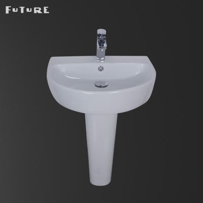 China ISO9001 19 Inch Pedestal Sink Ceramic Compact Pedestal Basin FPB950 for sale