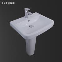 China Hand Wash 450mm Basin And Pedestal One Piece Pedestal Sink Modern Desgin for sale
