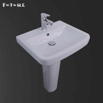 China Hand Wash 450mm Basin And Pedestal One Piece Pedestal Sink Modern Desgin for sale