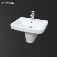 China Contemporary 550mm Bathroom Pedestal Basin Back To Wall Basin Sink for sale