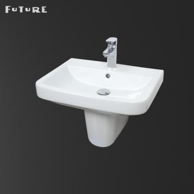 China Contemporary 550mm Bathroom Pedestal Basin Back To Wall Basin Sink for sale