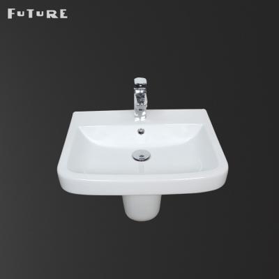 China Universal 1 Hole Wall Mounted Pedestal Sink 555mm  Bathroom Sanitary Ware for sale