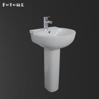 China Anti Corrosion Oval Pedestal Sink Full Pedestal Basin Standard Sinkhole for sale