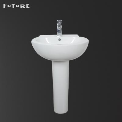 China Anti Corrosion Oval Pedestal Sink Full Pedestal Basin Standard Sinkhole for sale