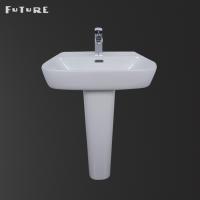 China Modern 610mm Wide Bathroom Pedestal Basin Sink For Washing Hands Antirust for sale