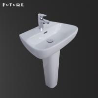 China Modern 610mm Wide Bathroom Pedestal Basin Sink For Washing Hands Antirust for sale