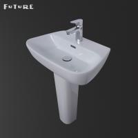 China Modern 610mm Wide Bathroom Pedestal Basin Sink For Washing Hands Antirust for sale