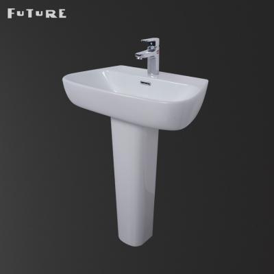 China Modern 610mm Wide Bathroom Pedestal Basin Sink For Washing Hands Antirust for sale