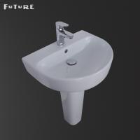 China Single Hole Sqaure Bathroom Pedestal Basin 840mm High 560mm Wide for sale