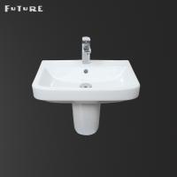 China Cloakroom Bathroom Pedestal Basin 410mm Space Saving Easy To Installation for sale