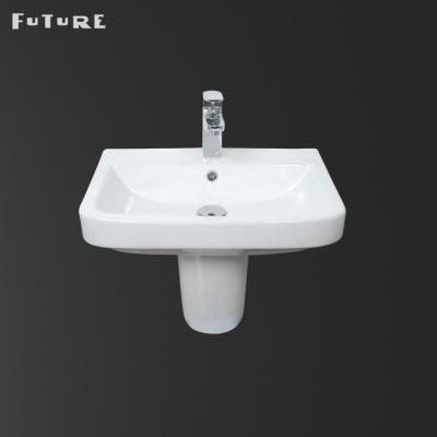 China Cloakroom Bathroom Pedestal Basin 410mm Space Saving Easy To Installation for sale