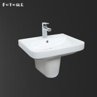 China Cloakroom Bathroom Pedestal Basin 410mm Space Saving Easy To Installation for sale