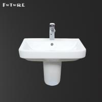 China Cloakroom Bathroom Pedestal Basin 410mm Space Saving Easy To Installation for sale