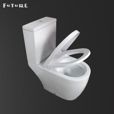 China ISO9001 Automatic Close Coupled Bathroom Toilet Ceramic Water Closet for sale