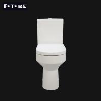China CE Square Close Coupled Comfort Height Toilet 460mm Soft Closing Seat Cover for sale