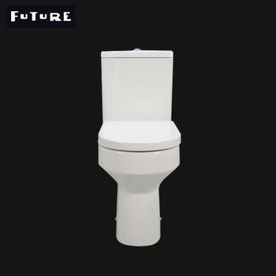 China CE Square Close Coupled Comfort Height Toilet 460mm Soft Closing Seat Cover for sale