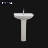China Durable Standing Alone Bathroom Pedestal Basin 16 Inch Pedestal Sink for sale