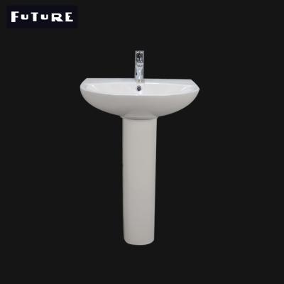 China Durable Standing Alone Bathroom Pedestal Basin 16 Inch Pedestal Sink for sale