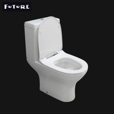China 2 Pieces Short Projection Rimless Toilet Small Close Coupled Toilet 630*350*830mm for sale