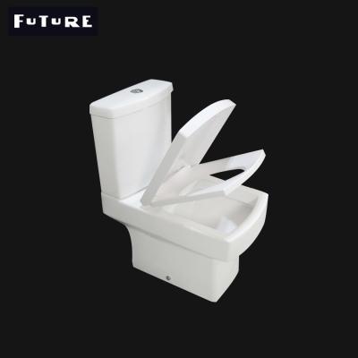 China Low Noise  Square Short Projection Toilet 460mm Dual Flush WC for sale