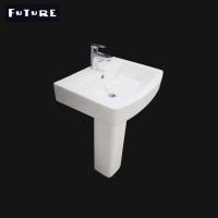 China ISO9001 Modern Pedestal Sink Basin 21 Inch Easy To Clean for sale