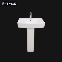 China ISO9001 Modern Pedestal Sink Basin 21 Inch Easy To Clean for sale
