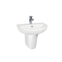 China Modern White Pedestal Wash Hand Basin 500mm One Hole for sale