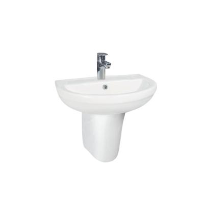 China Stone Resin One Hole Bathroom Pedestal Basin 20 Inch Wide Pedestal Sink for sale