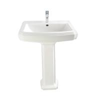 China Modern White Pedestal Wash Hand Basin 500mm One Hole for sale