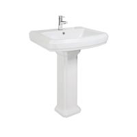 China Anti Overflow Bathroom Pedestal Basin Modern Pedestal Sink Single Tap for sale