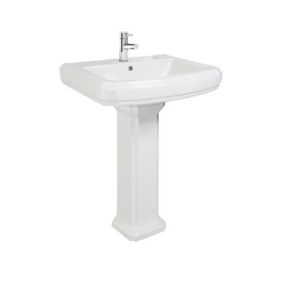 China Anti Overflow Bathroom Pedestal Basin Modern Pedestal Sink Single Tap for sale