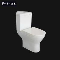 China Smooth Glazed S Trap Close Coupled Corner Toilet Elongated 378mm  2 Piece WC for sale