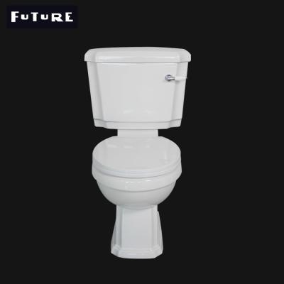 China Future Elongated Bowl Close Coupled Bathroom Toilet For Hotel 365mm Wide for sale