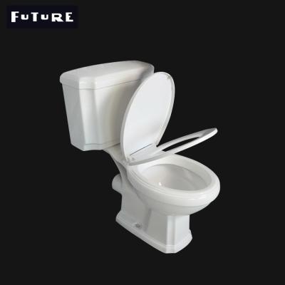 China Classic 185mm Close Coupled Bathroom Toilet Two Piece Wc Automatic Deodorization for sale