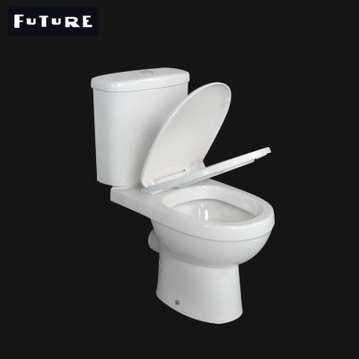 China UPC Close Coupled Bathroom Toilet Ceramic WC 380mm Wide Bathroom Sanitary Ware for sale