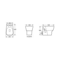 China slow descent design Back to Wall Toilet Wc Sanitary Ware 520*350*420mm for sale