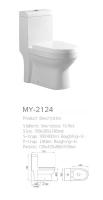 China elongated seat S Trap Siphonic System Toilet One Piece Commode 20-30KG for sale
