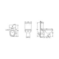 China Elongated Seat  655*375*795mm Two Piece Toilet Wc For The Bathroom for sale