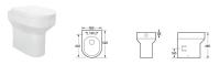China anti Scratch  One Piece Smooth Glazed Back to Wall Toilet WC  365mm wide for sale