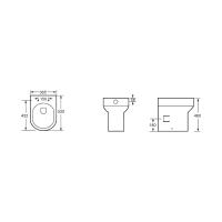 China anti Scratch  One Piece Smooth Glazed Back to Wall Toilet WC  365mm wide for sale