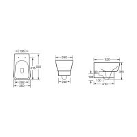 China OEM Bathroom Wall Hung Wc Wall Mounted Water Closet 520*350*385mm for sale