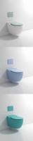 China Smooth Glazed Compact Wall Hung Toilet Gravity Flushing Auto Deodorization for sale