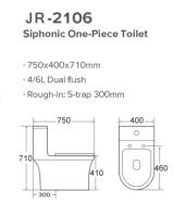 China CE 710mm Height Siphonic Water Closet With S-Trap Comfortable  Use for sale