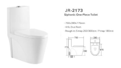 China Environmental Siphonic One Piece Water Closet With WARS Approved Flush Fitting for sale