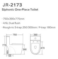China UPC Philippine Watercloset  Siphonic One Piece Toilet S Trap Commode 750x390x775mm for sale