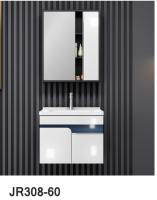 China Space Saving Bathroom Wash Basin Mirror Cabinet White Aging Resistance for sale