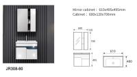 China Space Saving Bathroom Wash Basin Mirror Cabinet White Aging Resistance for sale