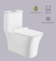 China Scratch Resistant Philippine  Rimless Siphonic One Piece Toilet Super Pipe Design 50mm for sale